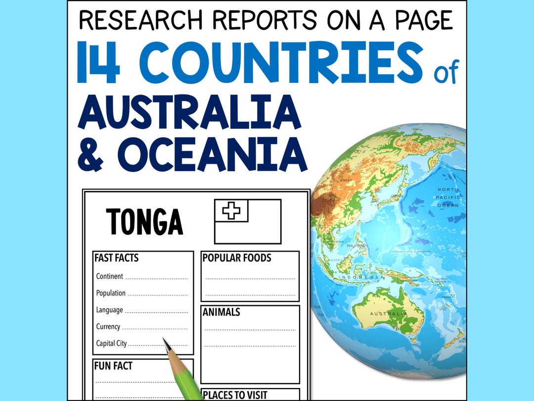 Australia & Oceania Country Research for Kids, Geography Unit Country ...