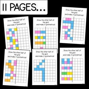 Symmetry Art and Math Worksheets, 10 Patterns to Copy and Draw ...