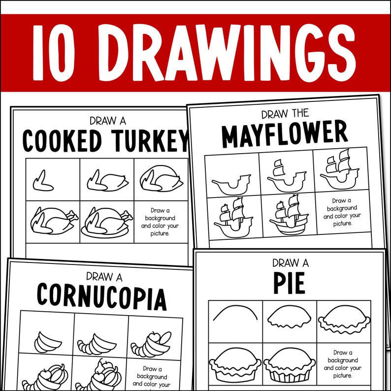 How-to-draw Thanksgiving Drawings for Kids, Thanksgiving Homeschool ...