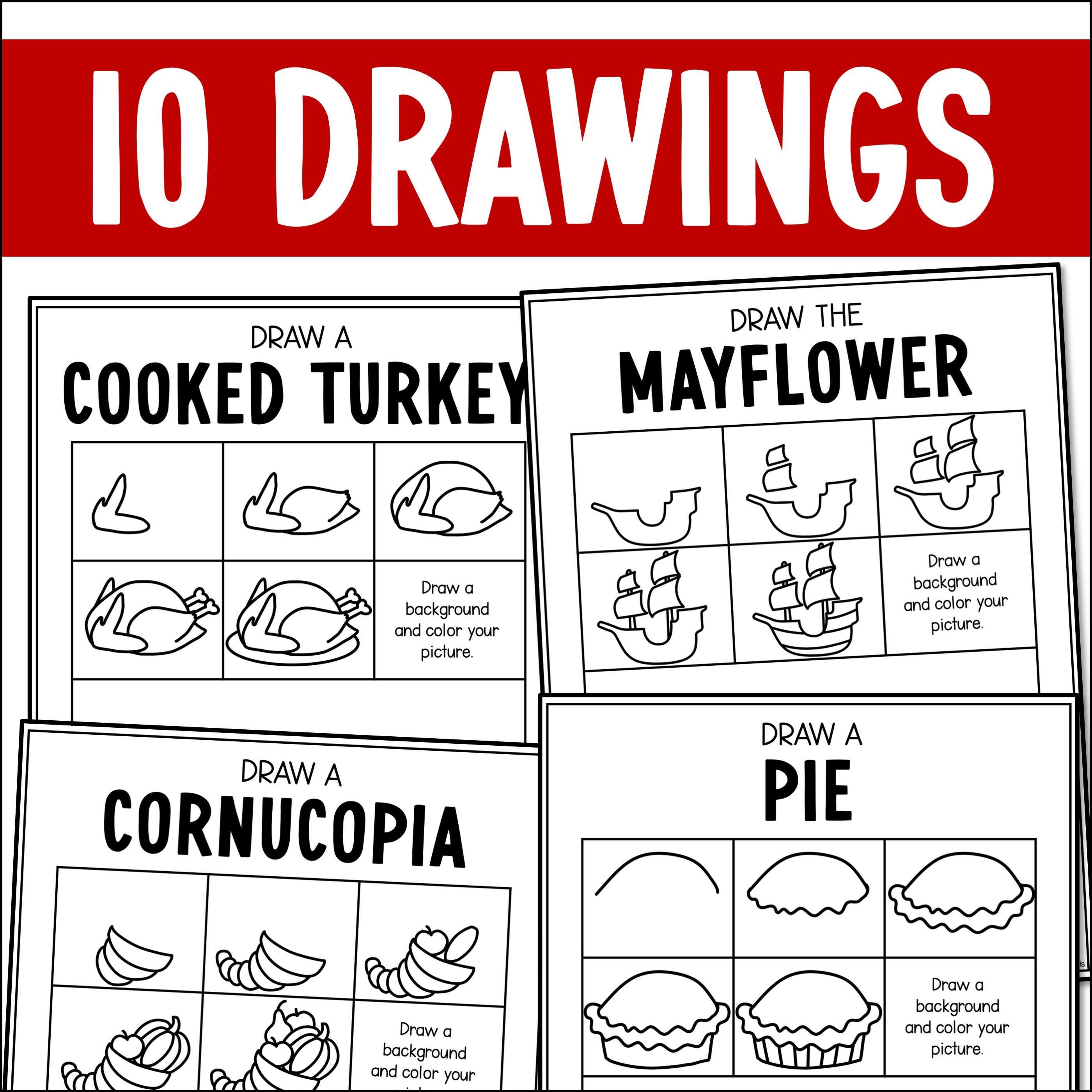 How-to-draw Thanksgiving Drawings for Kids, Thanksgiving Homeschool ...