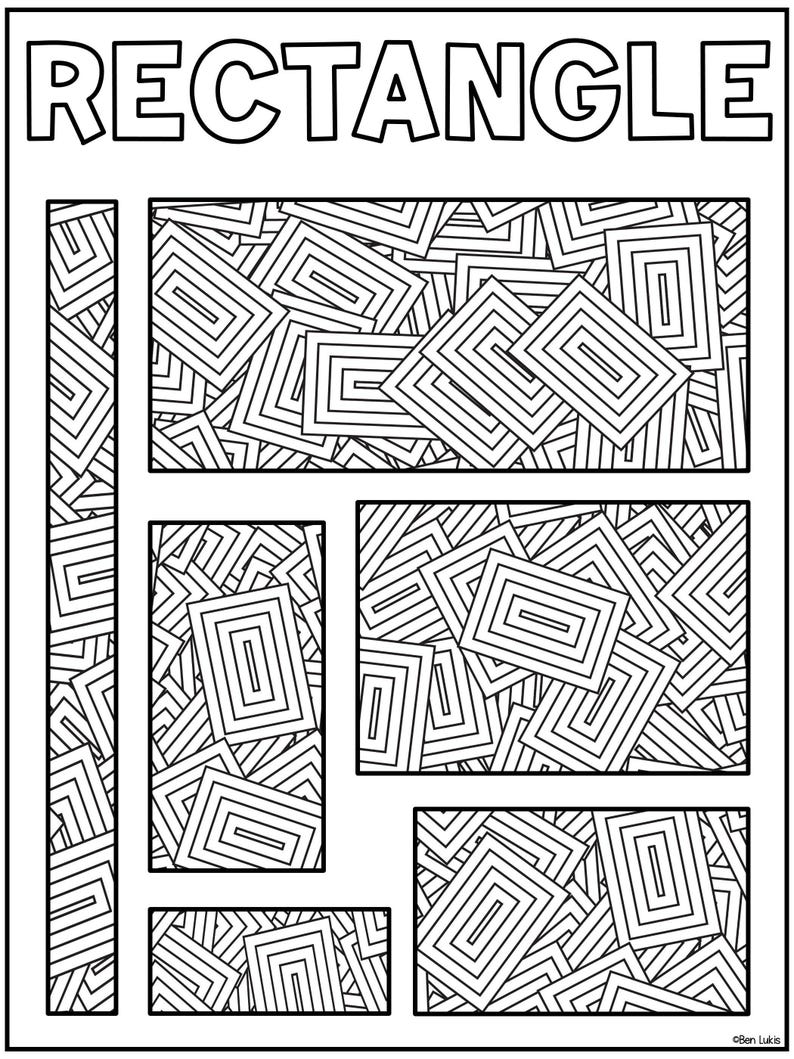 2D Shapes Coloring Pages for Kids, Geometry Activity (digital Download ...