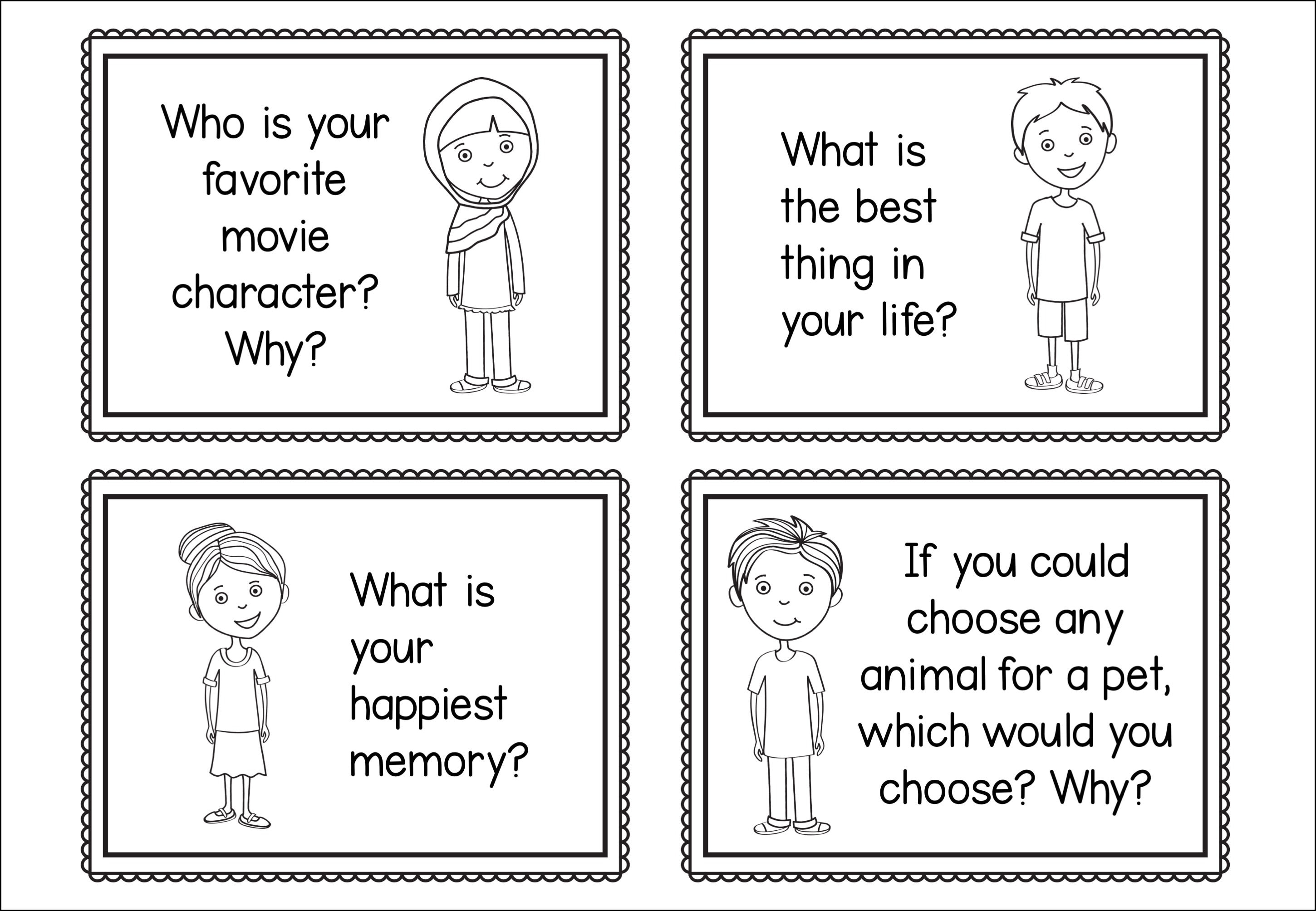 Getting to Know You Question Cards for Back to School, Questions to ...