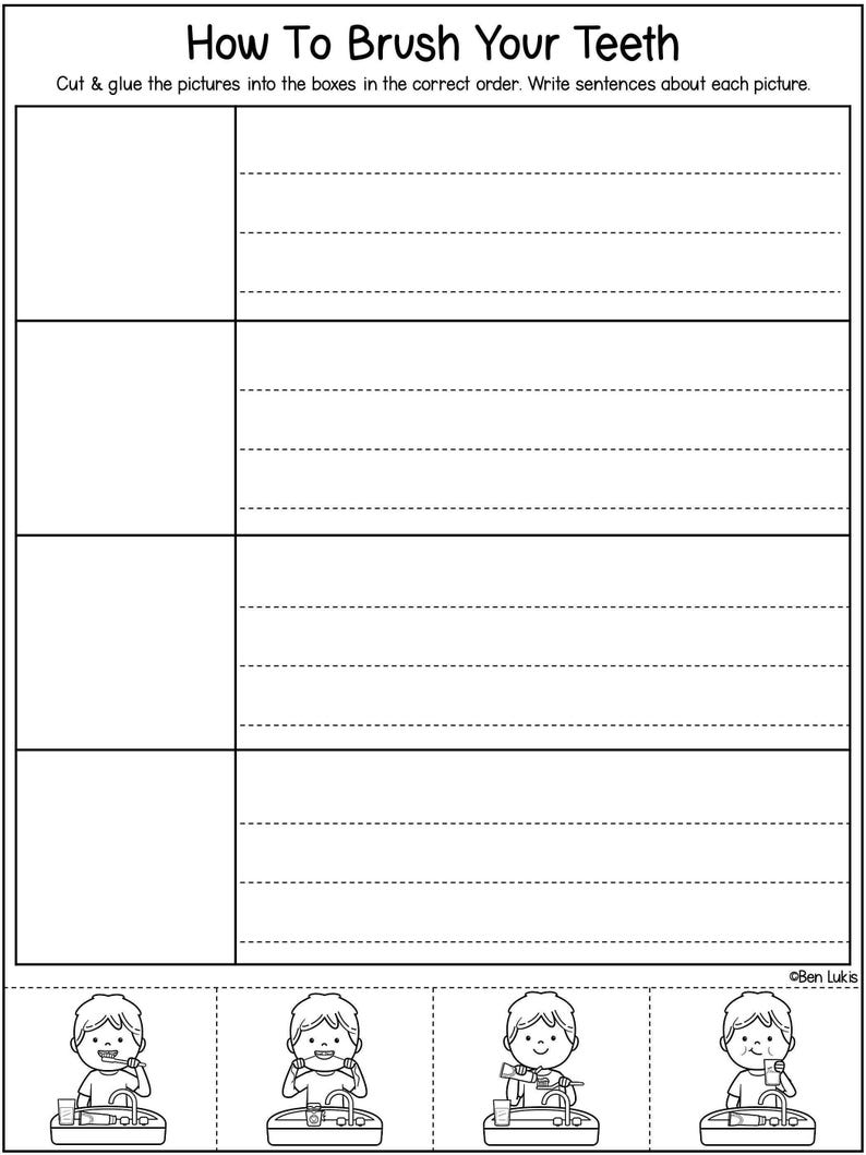How to Brush Your Teeth Procedural Writing, Sequencing & Sentence ...