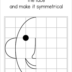 Symmetry Math Picture Worksheets, Face Symmetry Drawing Activities for ...