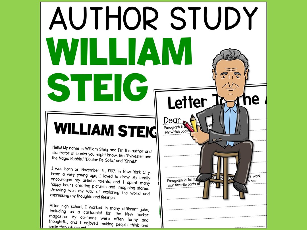 William Steig Author Study Worksheets, Homeschool and Teacher Resource ...