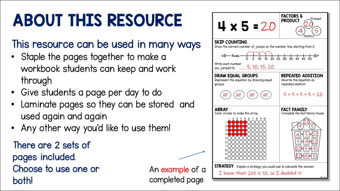 10 Times Table Multiplication Equation of the Day Practice Worksheets ...