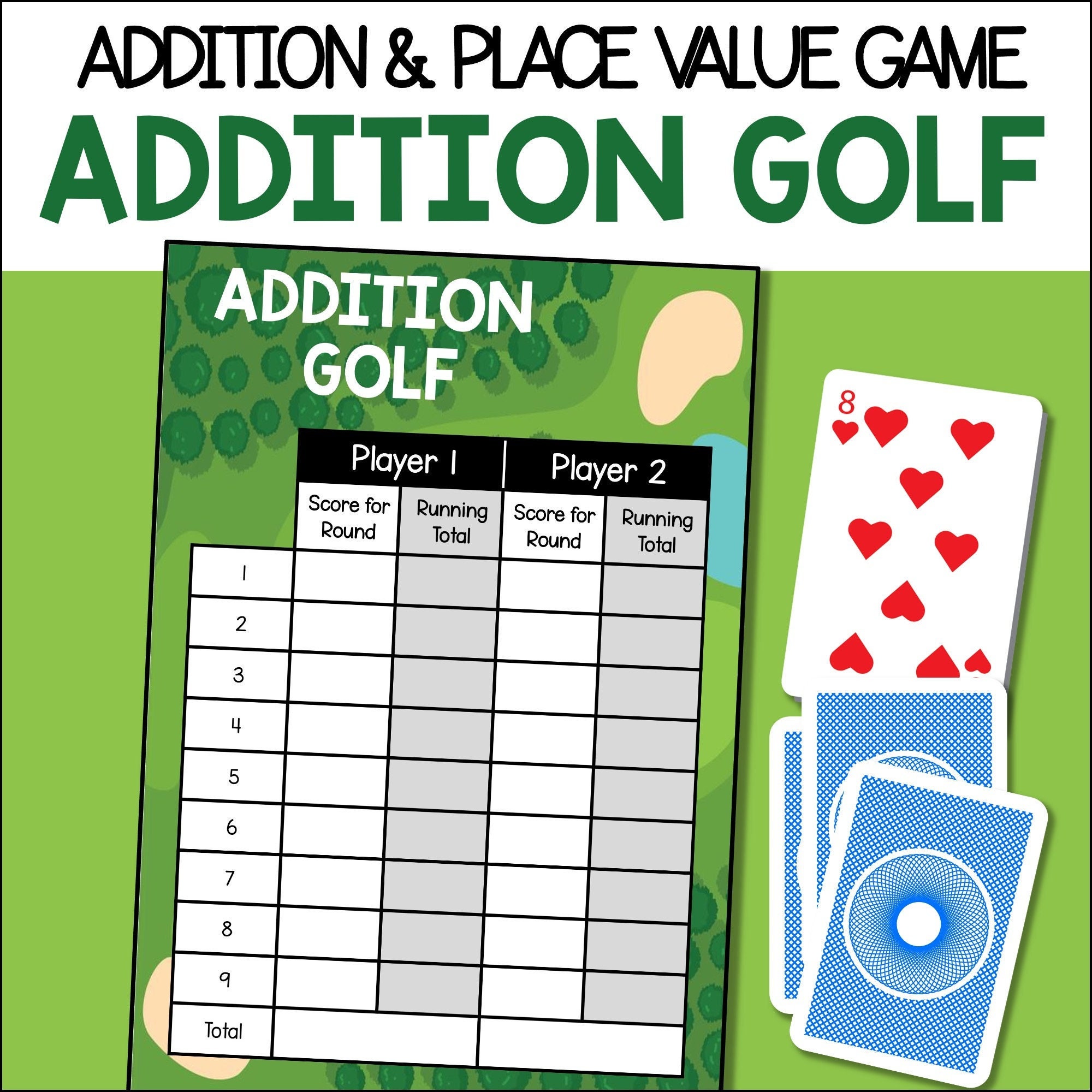 Math Game for Addition Facts and Rainbow Facts to 10 Practice and ...