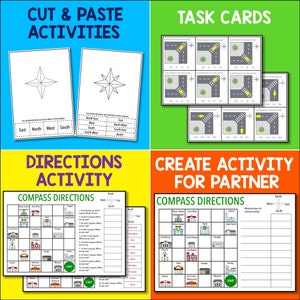 Compass Rose Educational Posters Math Task Cards and - Etsy