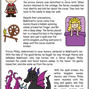 Sleeping Beauty Comprehension Worksheets, Reading Activities, Word ...