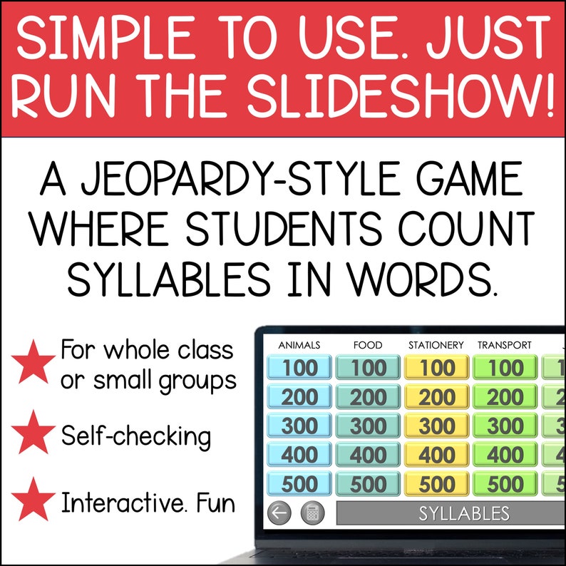 Counting Syllables Powerpoint Game for Phonological Awareness Practice ...