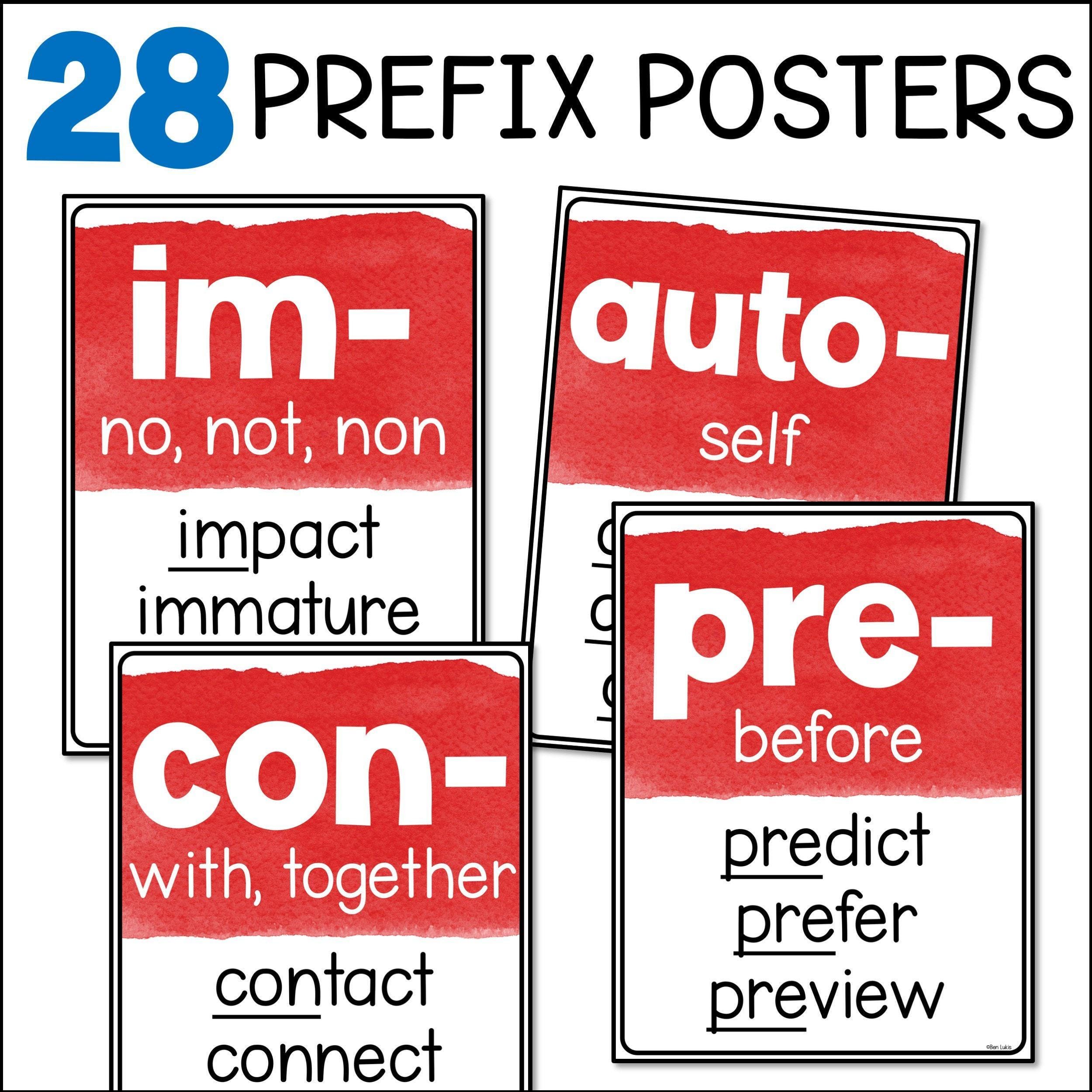 Prefix, Suffix & Word Root Educational Posters, Morphology Visuals for ...
