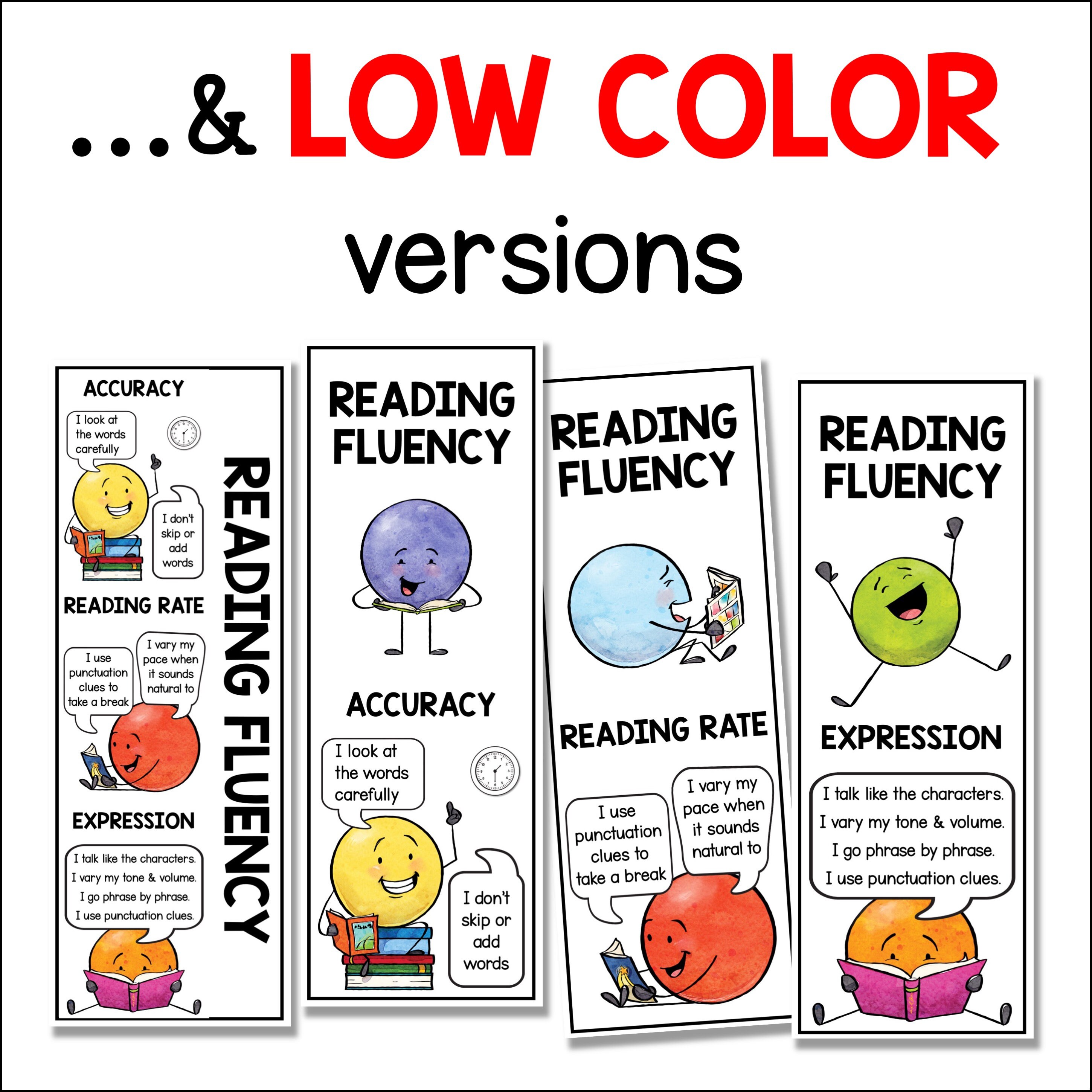 Reading Fluency Bookmarks for Kids, Printable Homeschool & Home Reading ...