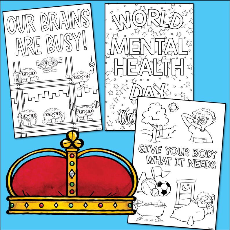 World Mental Health Day Coloring Pages Printable Sheets to - Etsy
