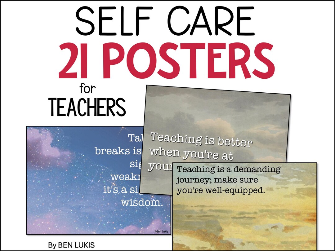 Self Care for Teachers Posters, Teacher Wellbeing, Mental Health ...