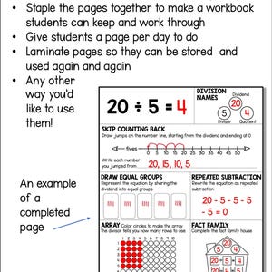 Divide by 4 Practice Math Worksheets, Division Equation of the Day ...