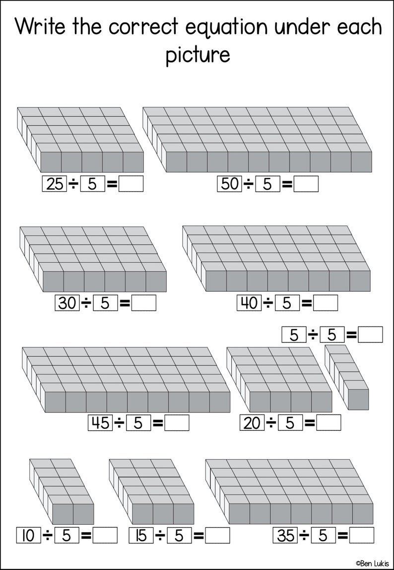 Division Worksheets for Kids, Divide by 5 Printable Activity, Fun ...