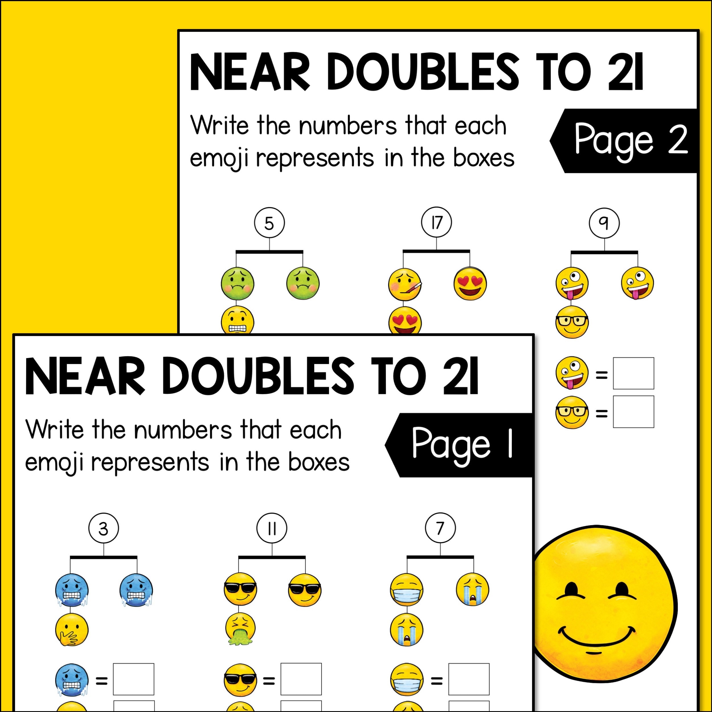 Near Doubles Math Facts Worksheets Early Algebra Math - Etsy