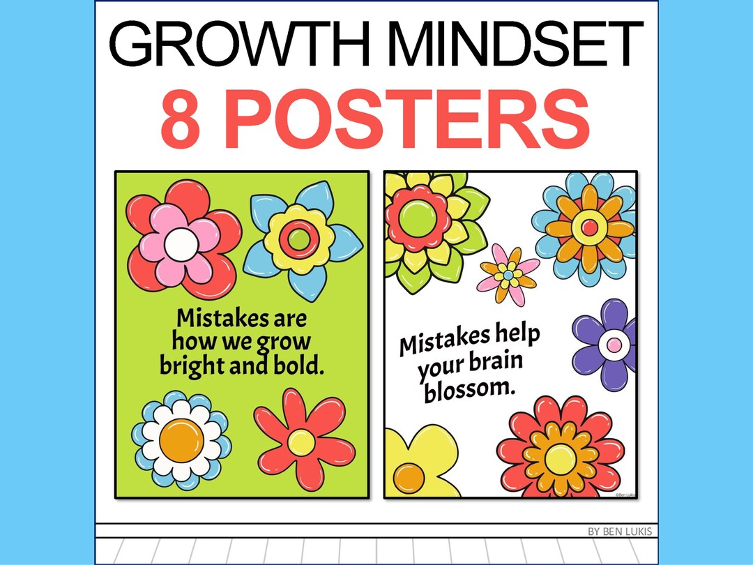 Growth Mindset Posters, Printable Classroom Posters for Home ...