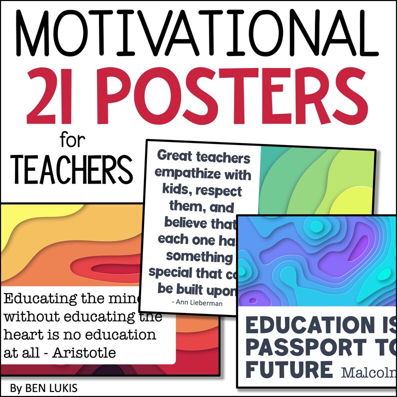 Motivational Quote Posters for Teachers, Staff Morale Boosters ...