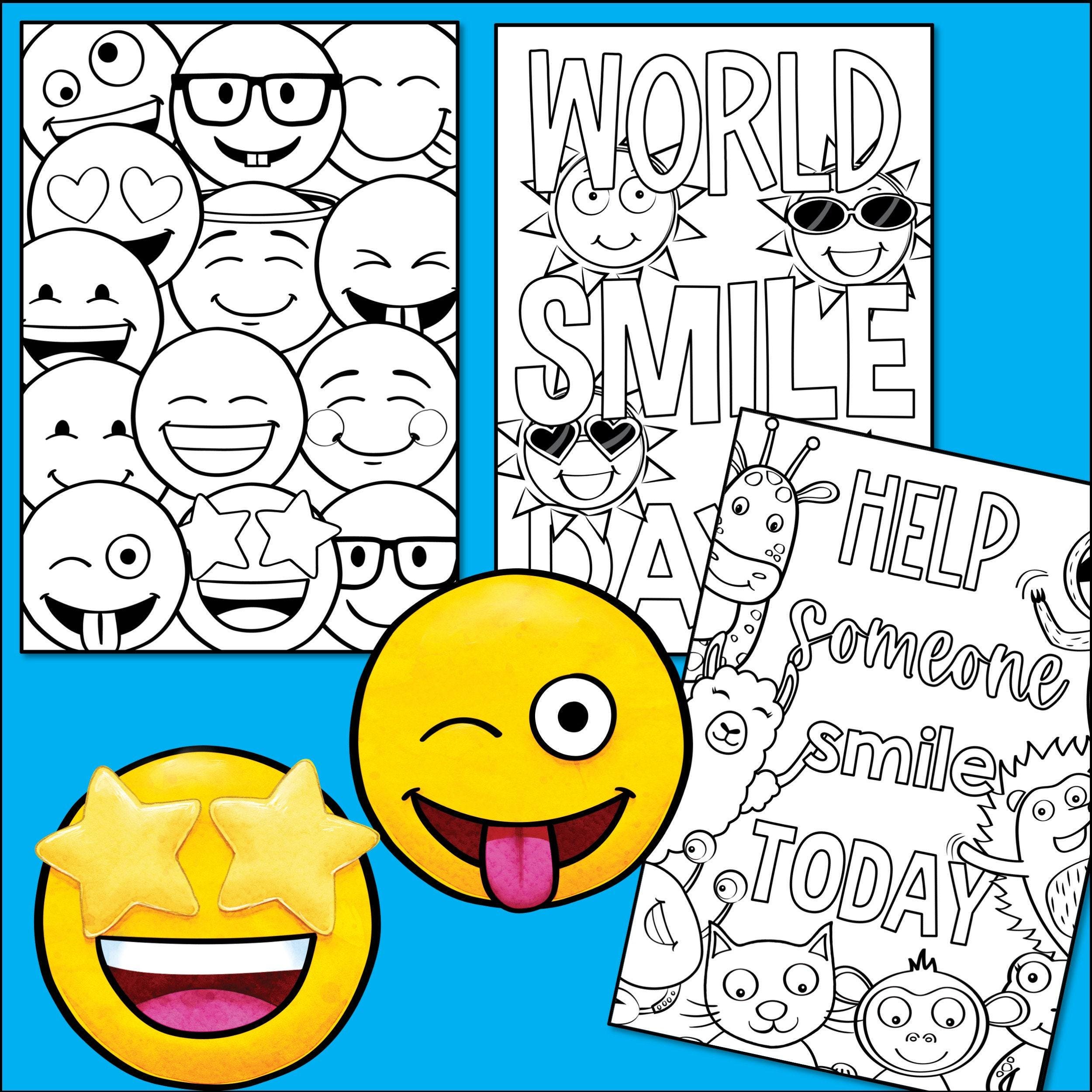 World Smile Day Coloring Pages, Fun Coloring Activity for Kids ...