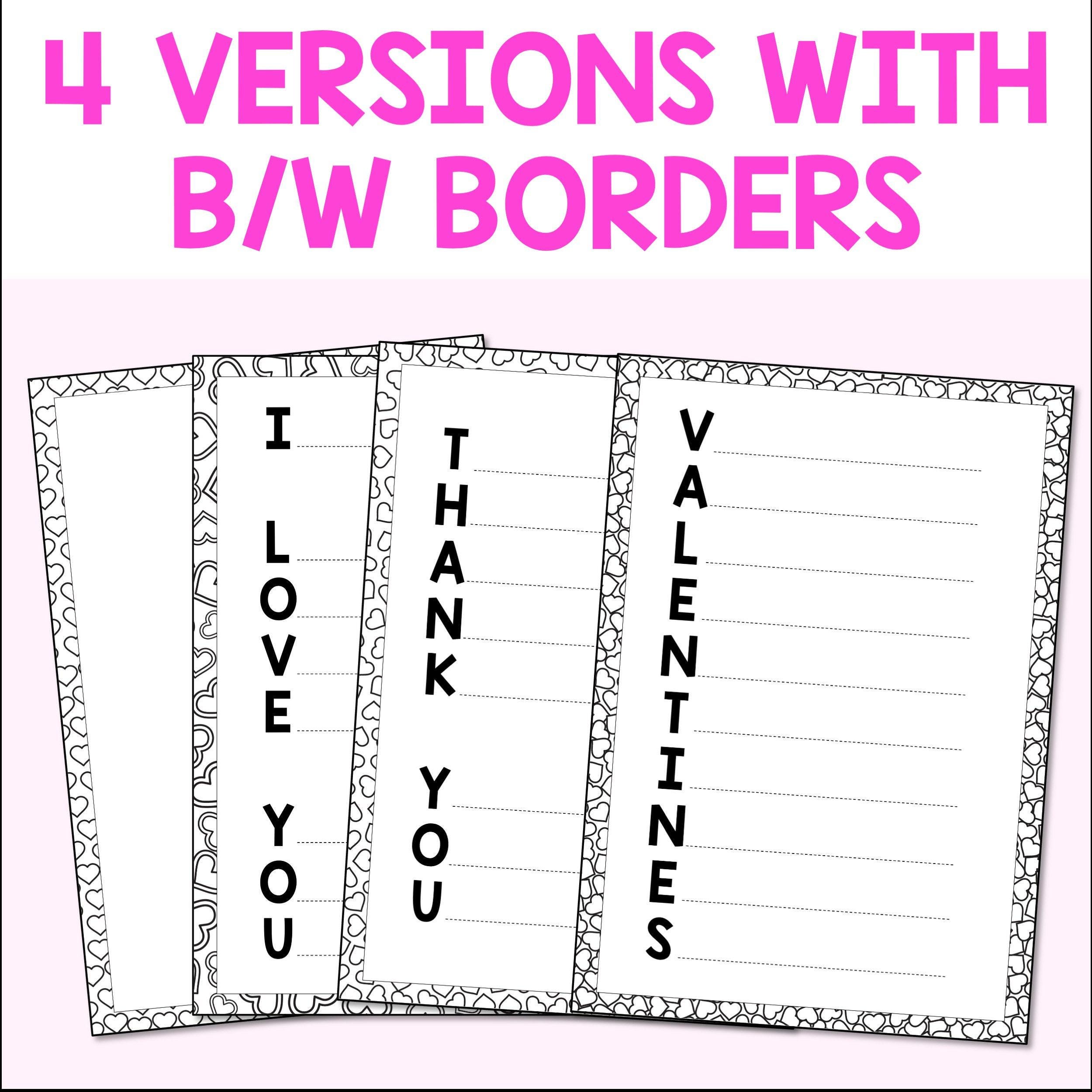 Valentines Day Acrostic Poetry Writing Templates, Valentines Day Poem ...