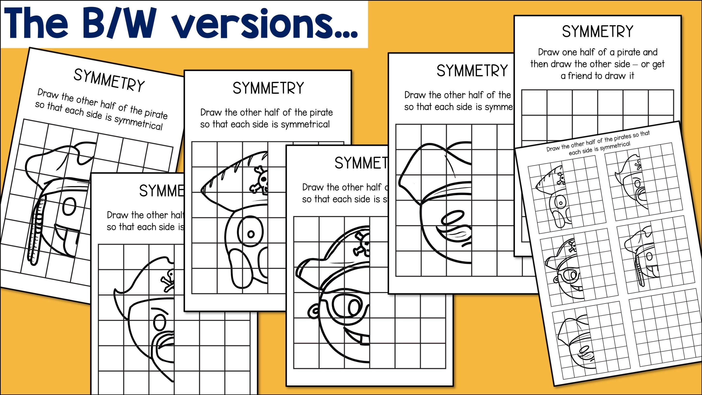 Pirate Symmetry Art and Math Worksheets, Pirate Drawing Geometry ...