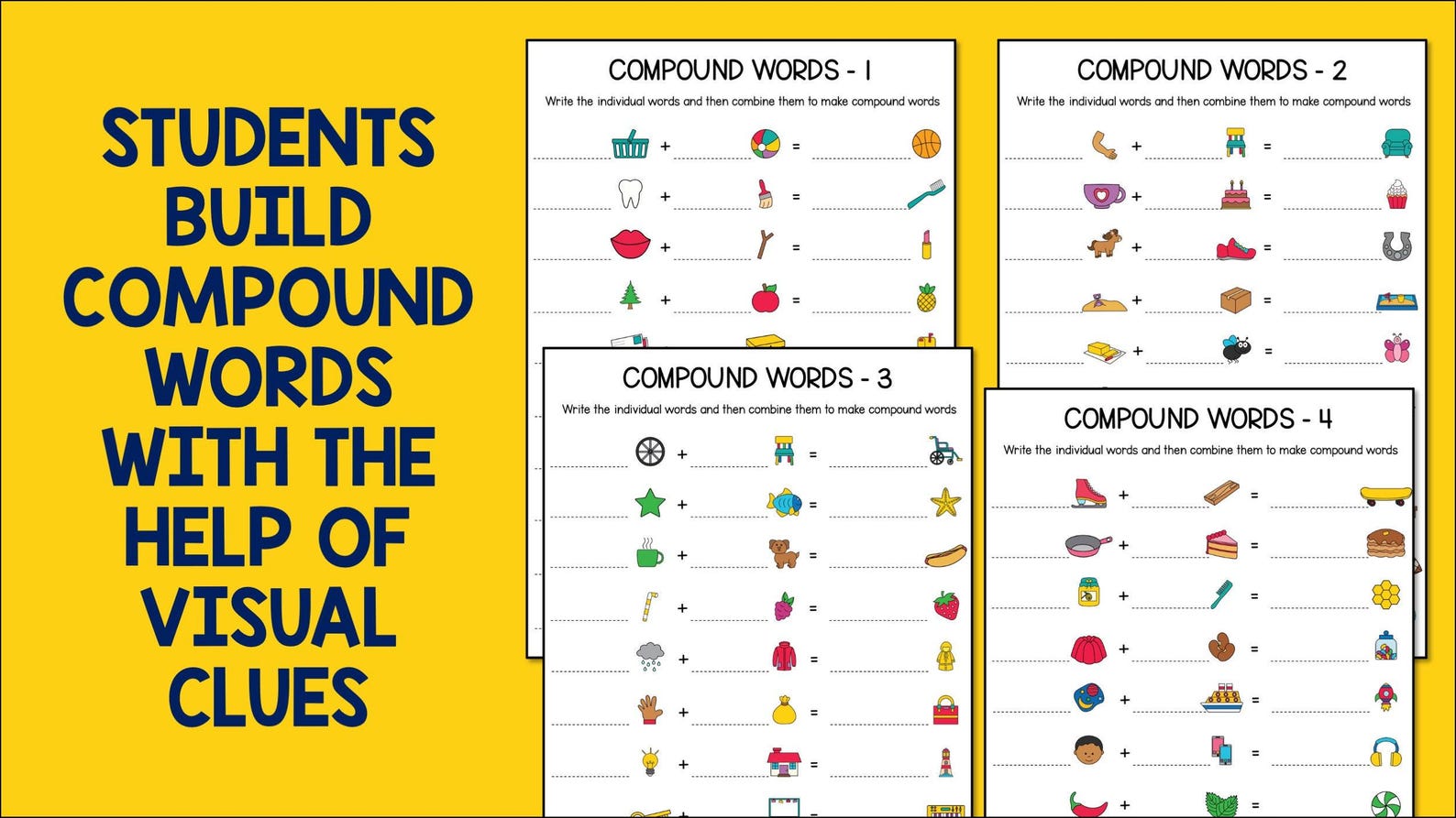 Compound Words Writing Activities and Wordsearches, Printable PDF ...