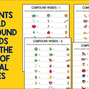 Compound Words Writing Activities and Wordsearches, Printable PDF ...