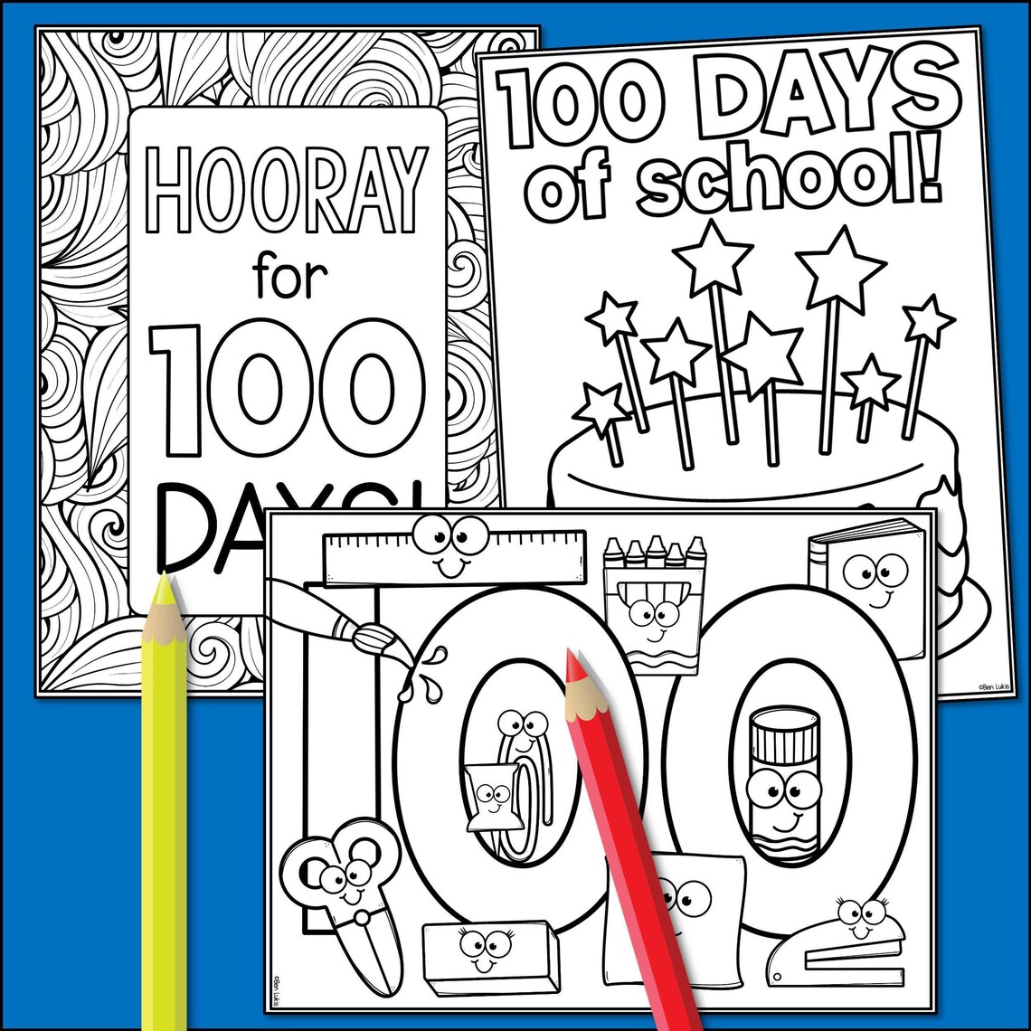 100 Days of School Coloring Sheets, 100th Day of School Coloring Pages ...