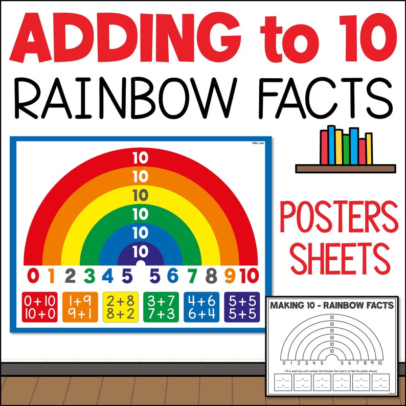 Addition to 10 Number Bonds Printable Poster and Math Fluency - Etsy