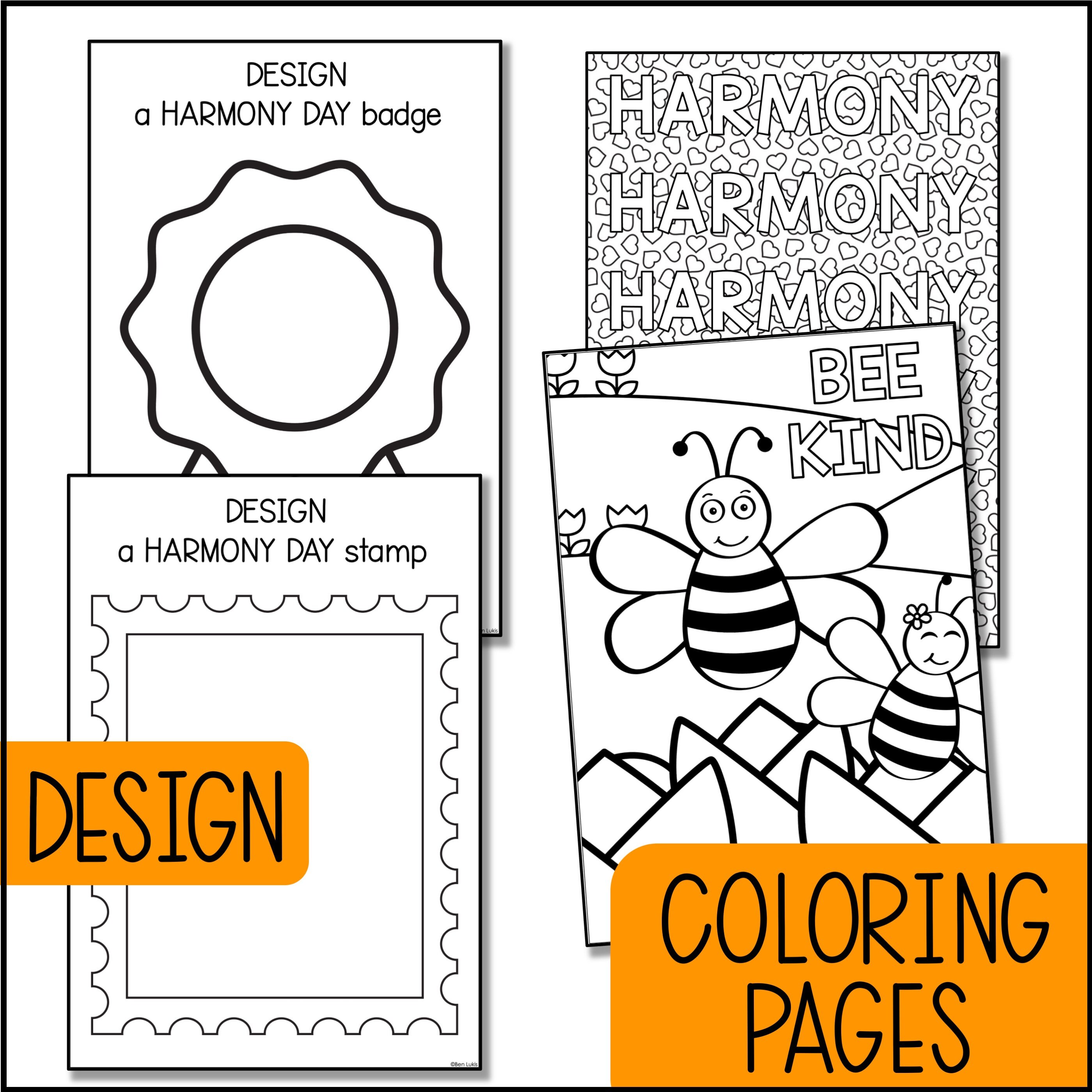 Harmony Day & Harmony Week Activity Sheets, Printable PDF Coloring ...