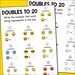 Math Doubles Facts to 20 and 100 Worksheets, Early Algebra Addition ...