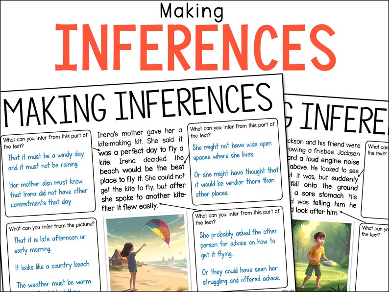 Making Inferences Practice Worksheets for Building Reading ...