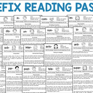 Prefix and Suffix Morphology Reading Passages for Kids Learning About ...