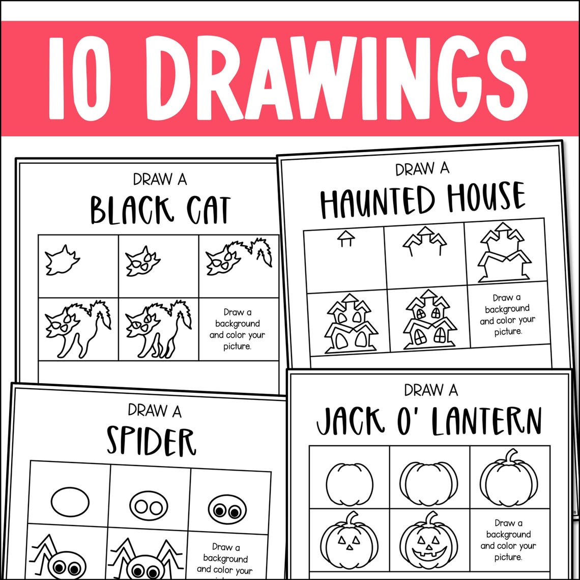 Halloween Drawing for Kids, Learn How-to-draw Halloween Pictures ...