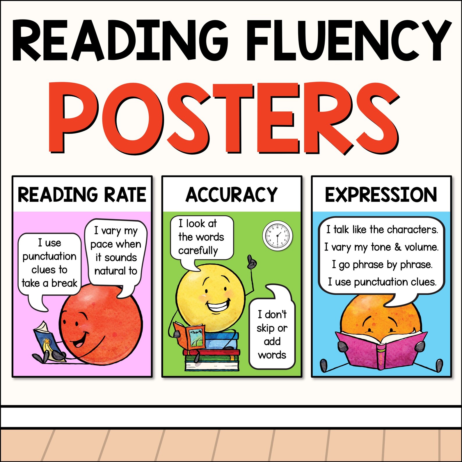 Reading Fluency Posters, Classroom Decor, Printable Education Tools ...