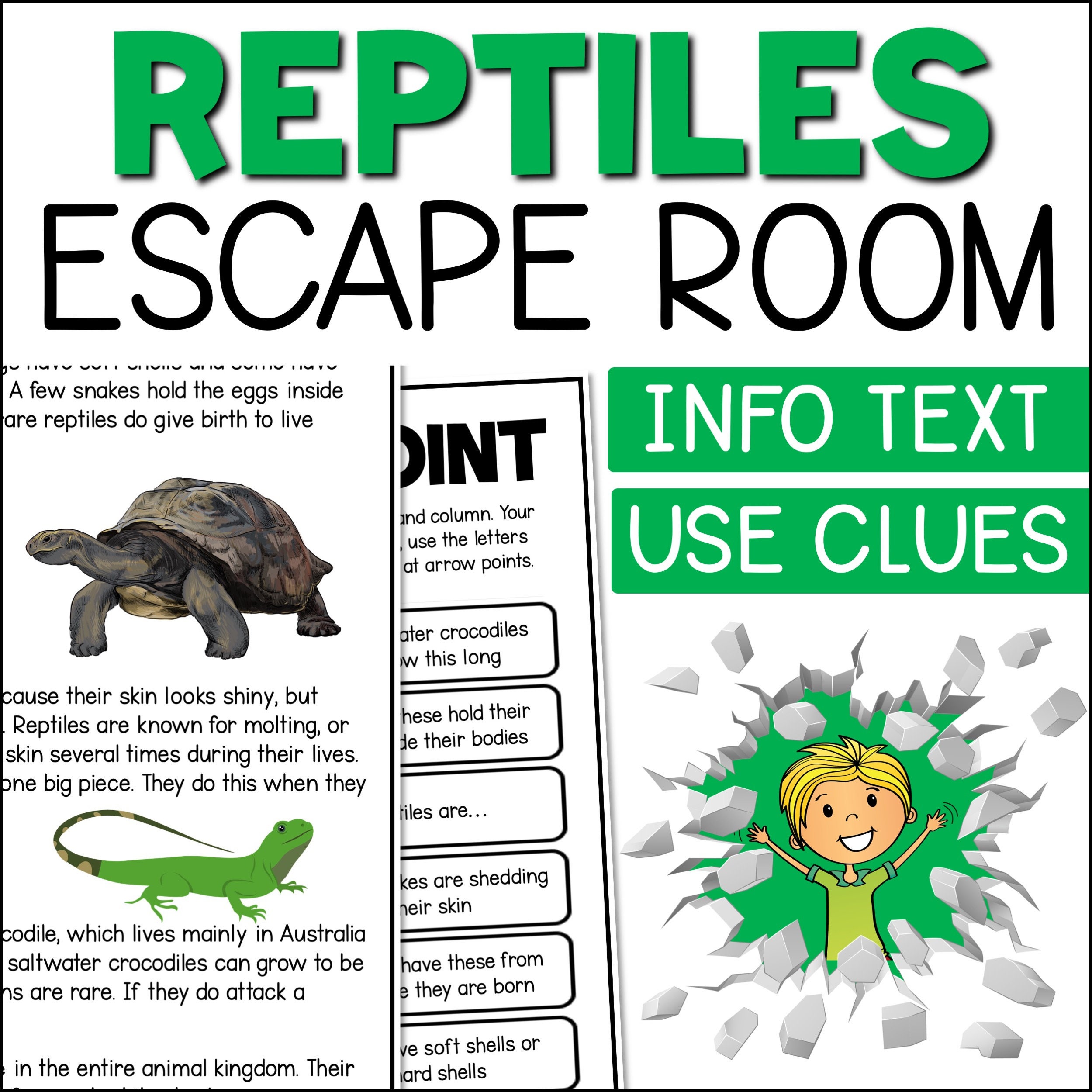 Printable Reptile Escape Room Game, Kids Birthday Party Activity ...