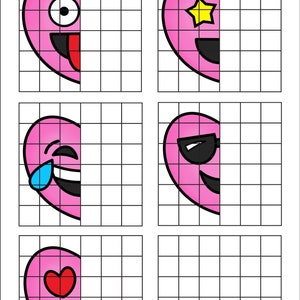 Symmetry Art and Math Worksheets, Valentines Day Activities for ...