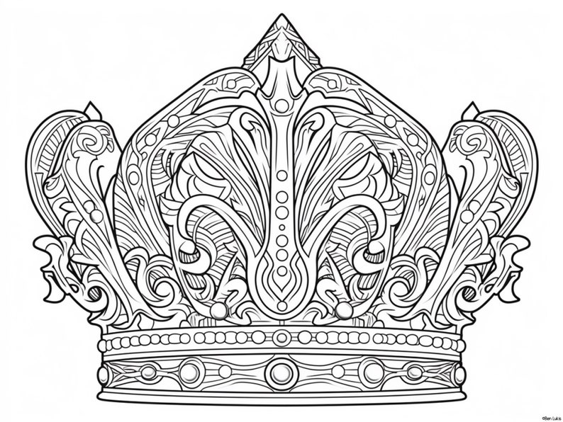 Crown Coloring Pages for Kids and Adults, 9 Coronation Coloring Sheets ...