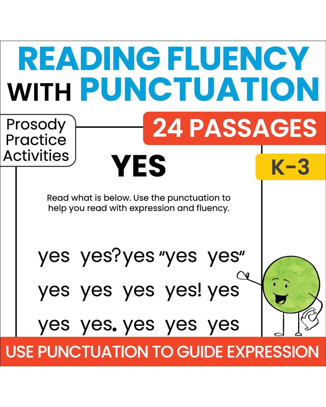Reading Fluency Activities | Prosody & Expression Punctuation Practice ...