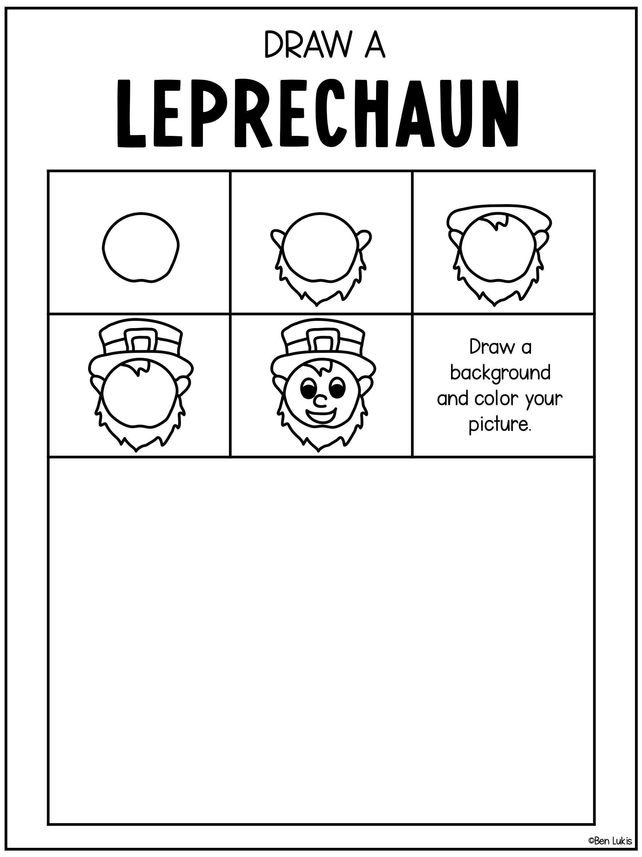 St Patricks Day Drawing Activity, Learn to Draw, 10 Guides (PDF ...