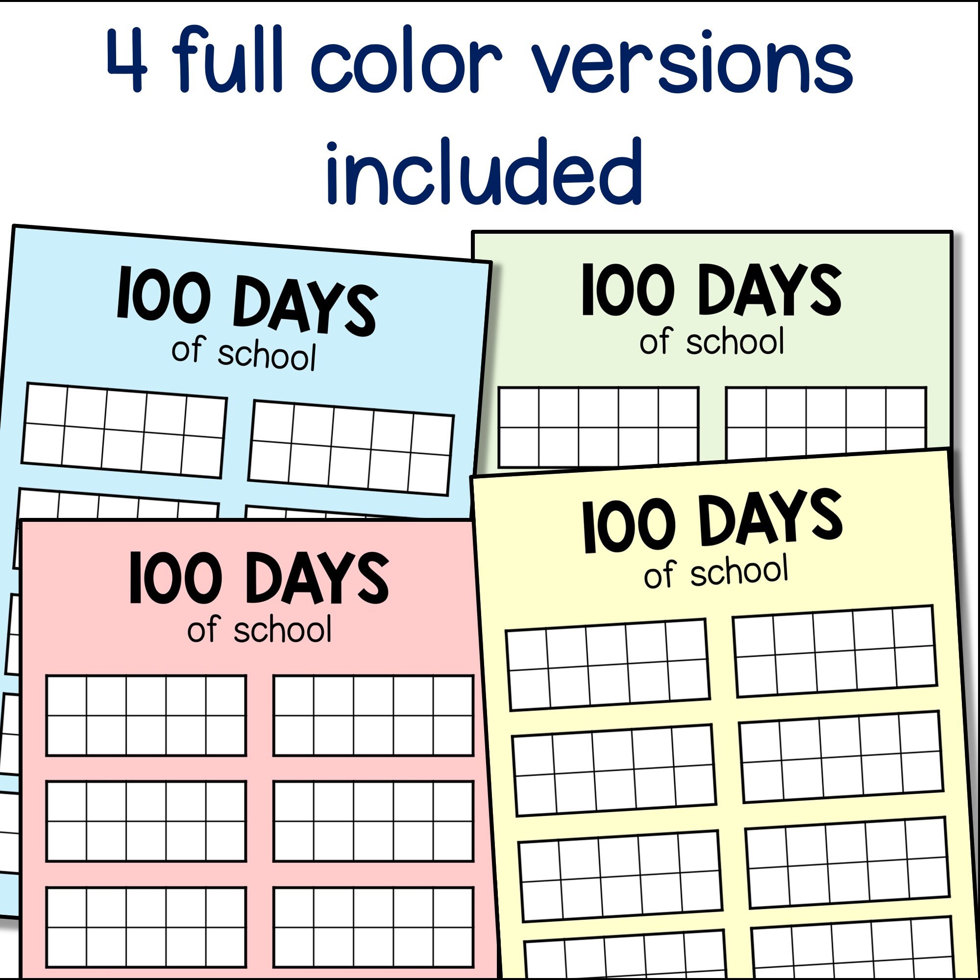 100 Days of School Countdown Posters, 100th Day of School Math Counting ...
