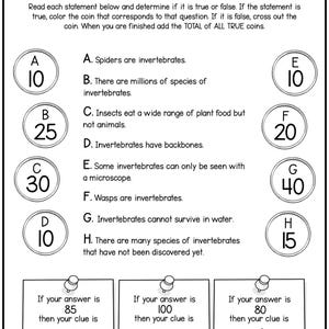 Invertebrates Escape Room for Kids, Educational Game Printable PDF ...