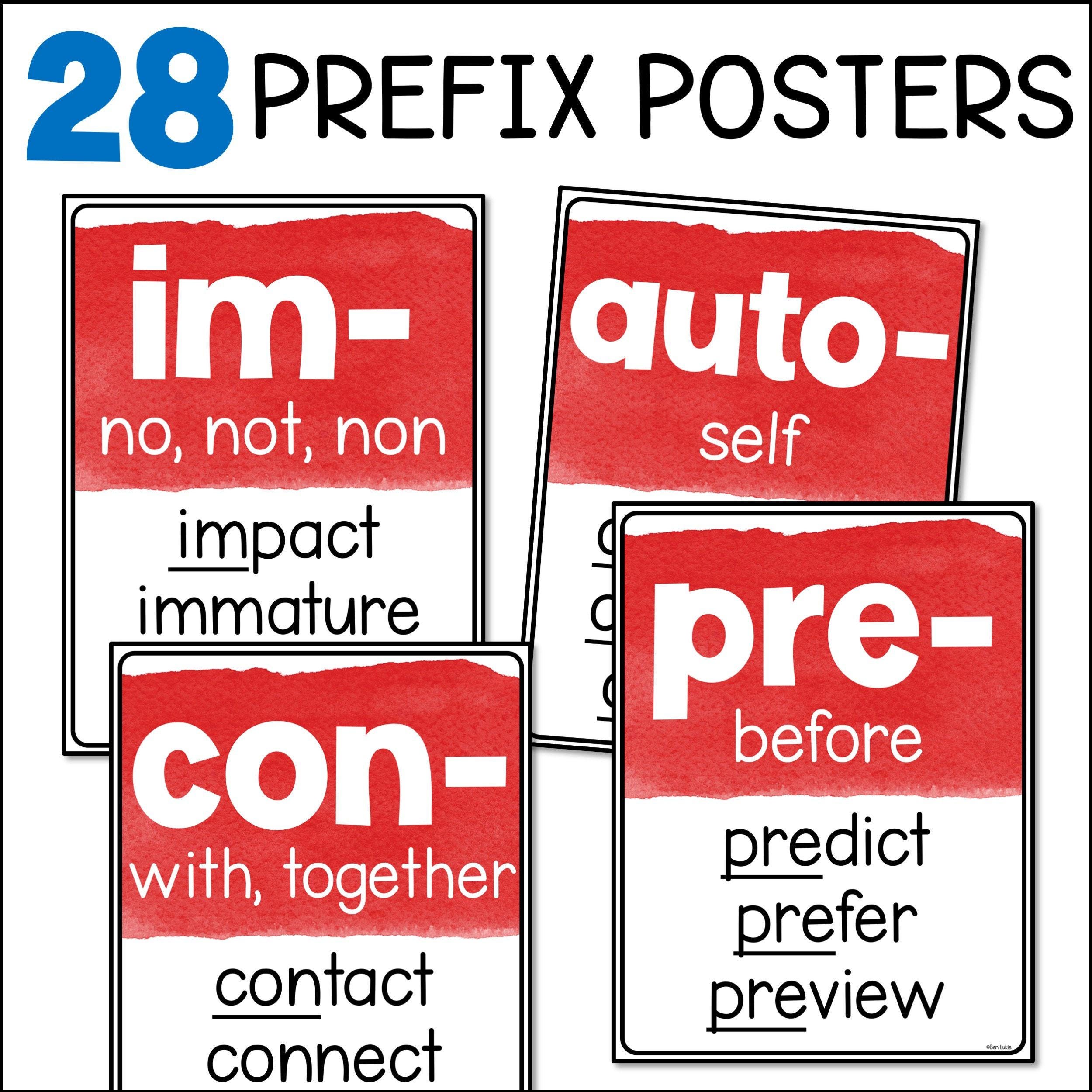 Prefix, Suffix & Word Root Educational Posters, Morphology Visuals for ...