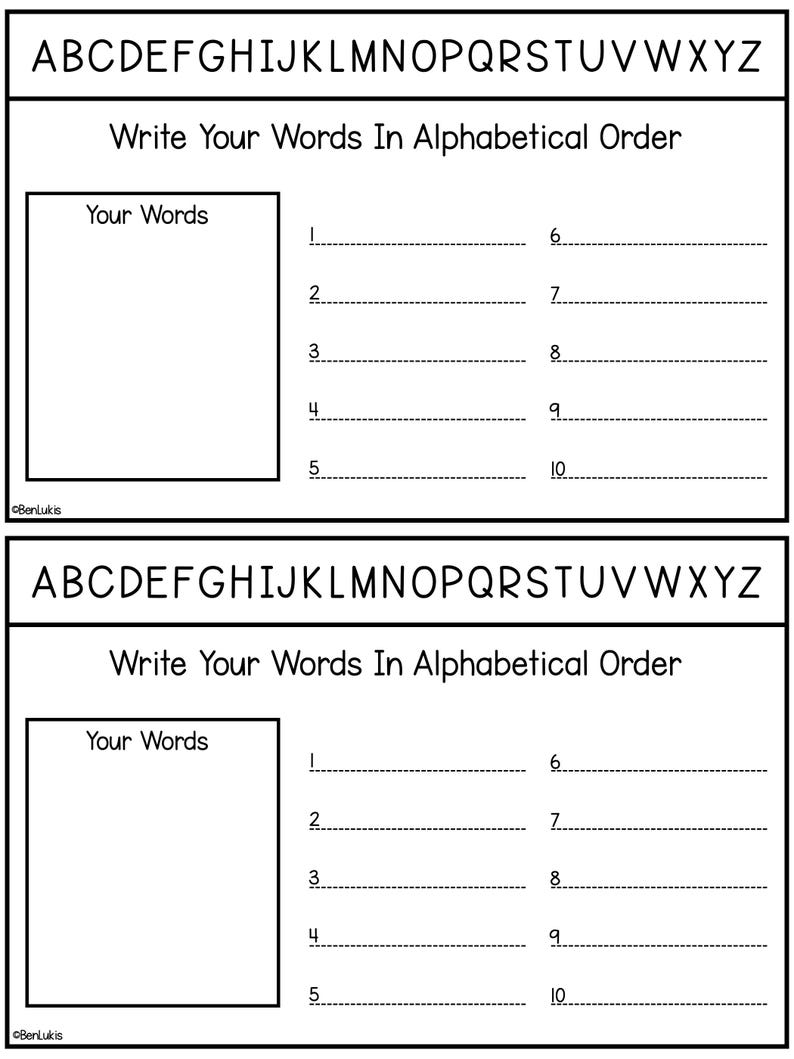 ABC Alphabetical Order Practice Worksheets, Homeschool Printable (PDF ...