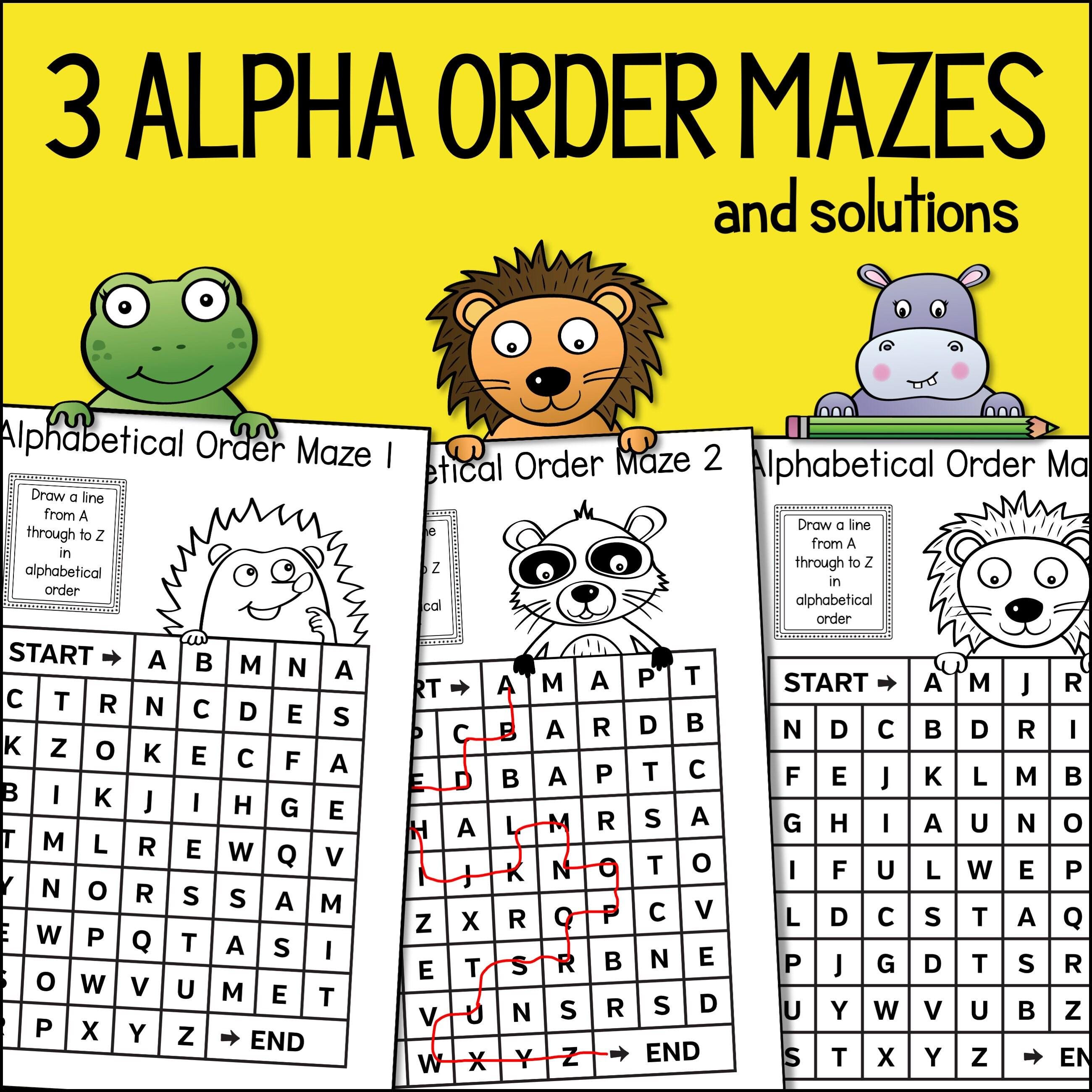 Alphabetical Order Worksheets, ABC Practice, Early Literacy (digital ...