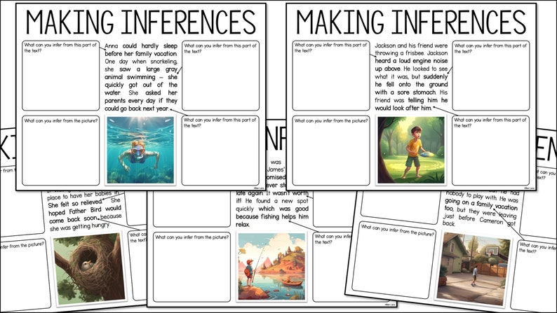 Making Inferences Practice Worksheets for Building (Instant Download ...