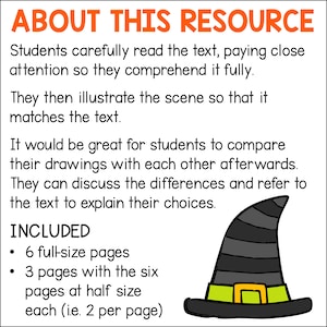 Halloween Reading Comprehension Passages to Illustrate, Read and ...
