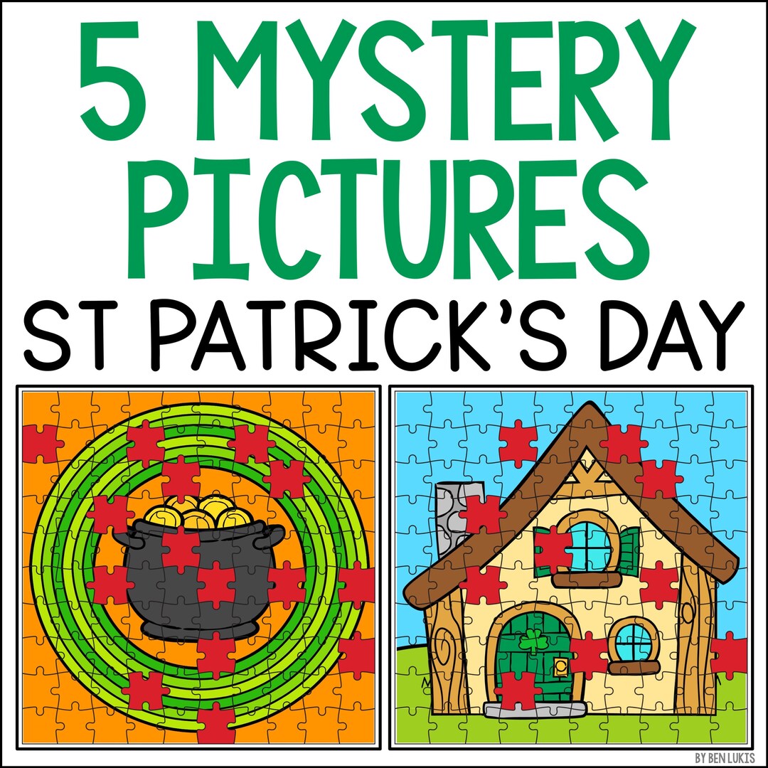 St Patrick's Day Mystery Picture Reveal Puzzles for Kids, Images to ...