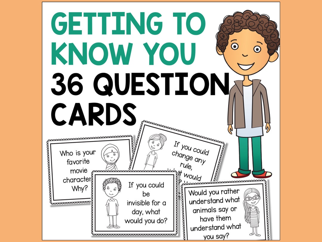 Getting to Know You Question Cards for Back to School, Questions to ...